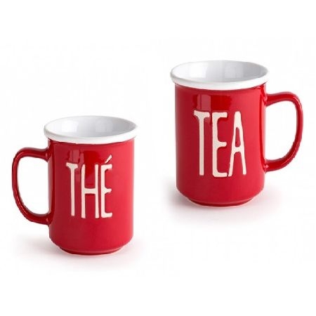 Stokes Embossed Tea Mug 340 ml - Red - Makhsoom