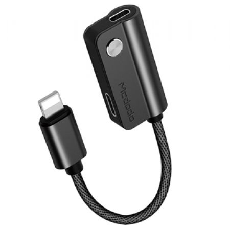 Mcdodo Lightning To Dual Lightning Cable 0.1 m Black - Makhsoom