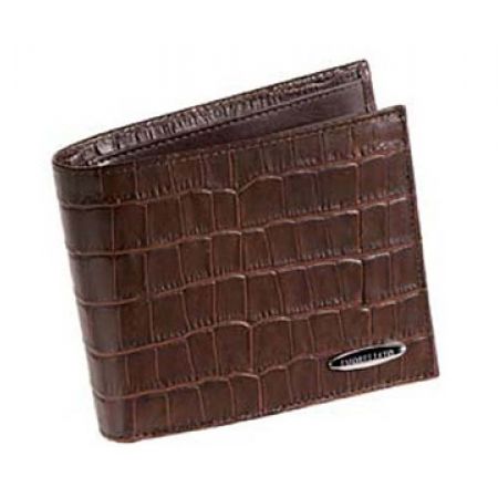 Morellato Brown Alligator Embossed Leather Wallet For Men - Makhsoom